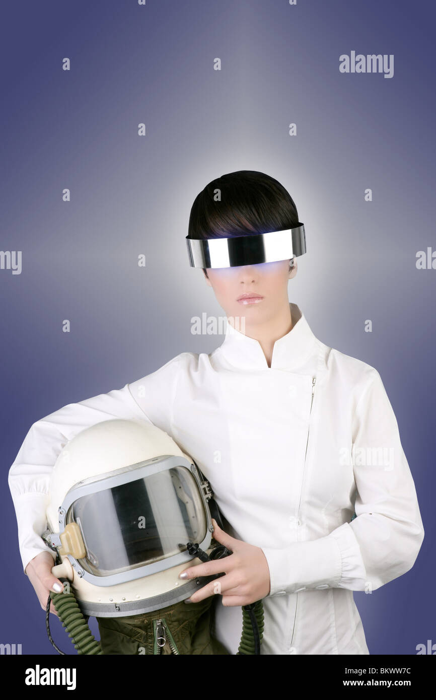 futuristic spaceship aircraft astronaut helmet woman space metaphor ...