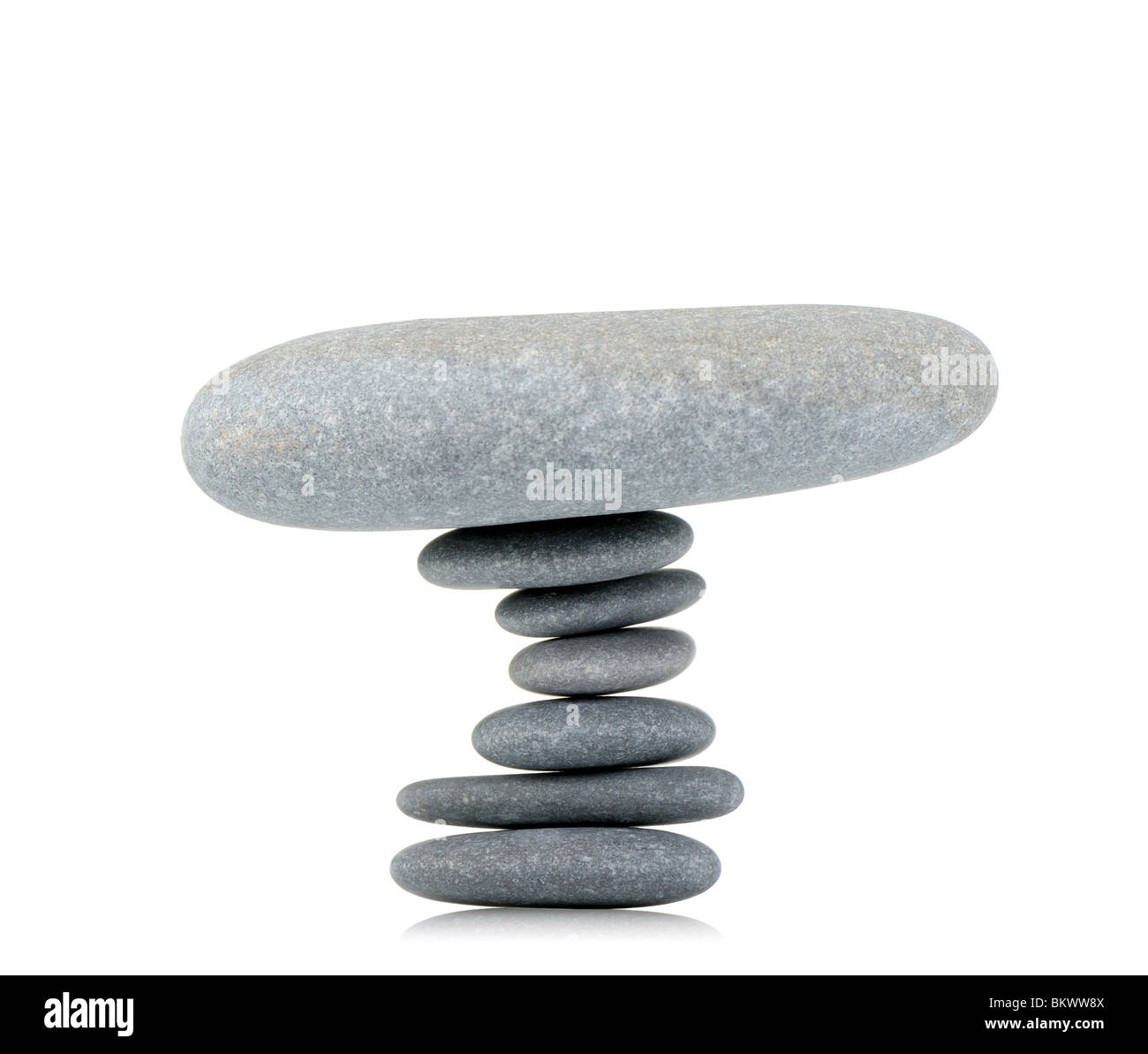 Stability. A construction from a pebble. It is isolated on a white ...