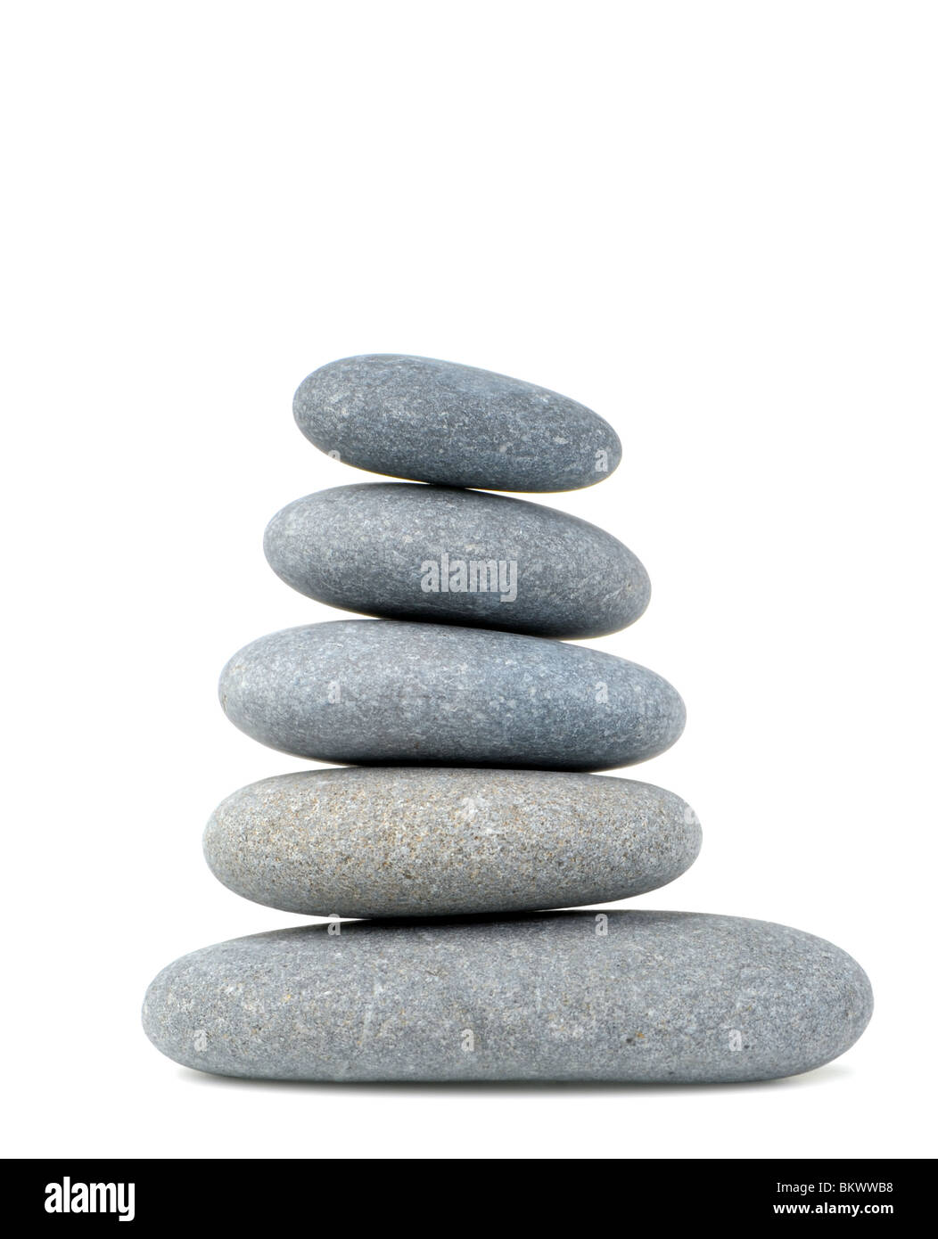 Balance. A construction from a pebble. It is isolated on a white ...