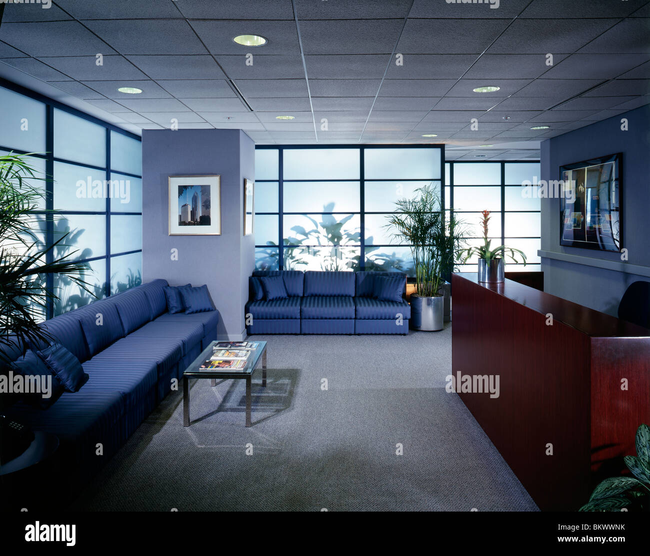 Reception area in corporate office building Stock Photo - Alamy