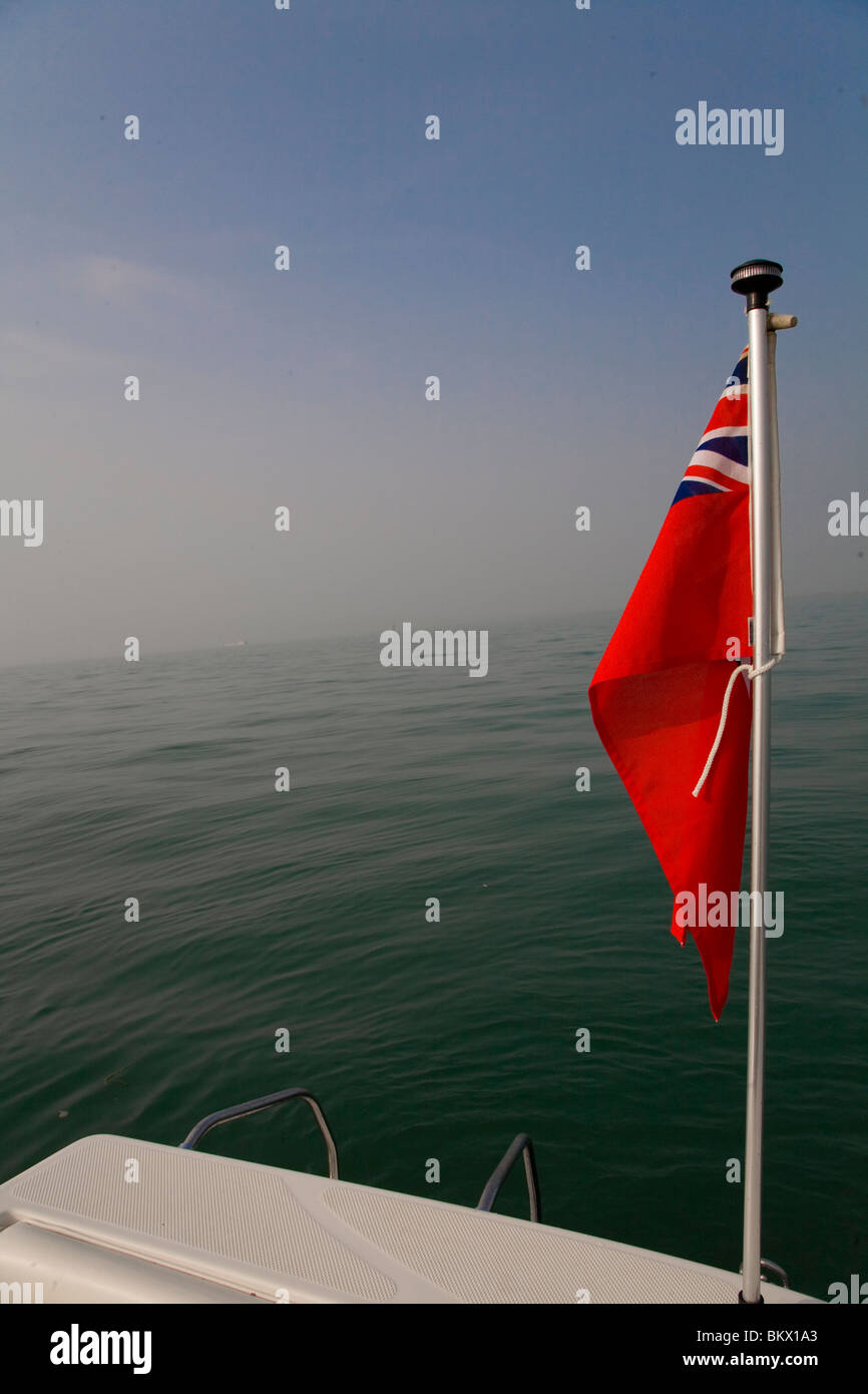 British maritime flag on the back of a boat Stock Photo - Alamy