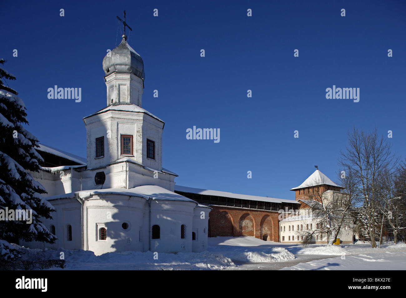 Russia,Novgorod-the-Great,Kremlin Buildings,Fortifications Wall Stock ...