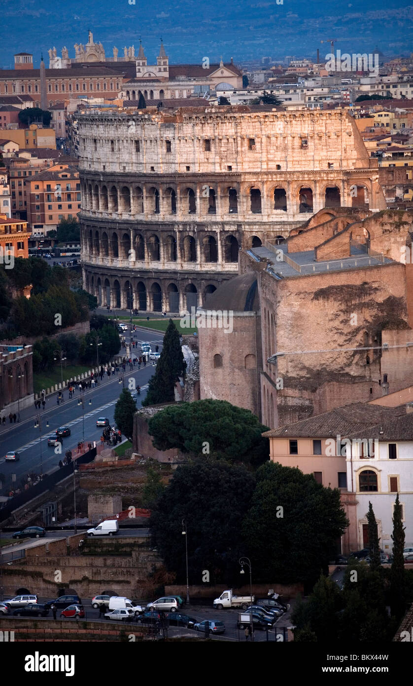 The Colosseum is seen from the Quadrigas roof patio at the National ...