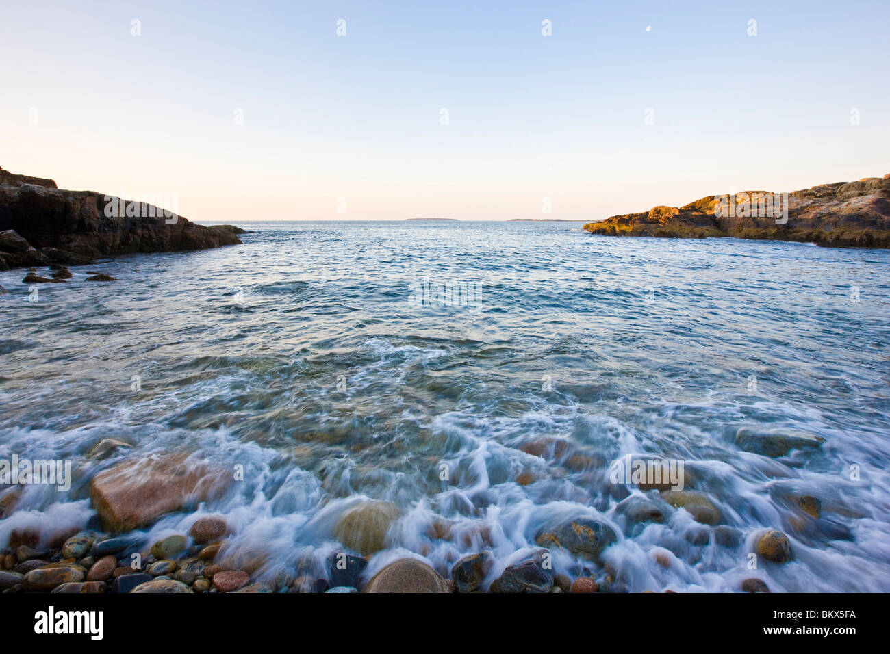 Early morning on Little Hunters Beach in Maine's Acadia National Park ...