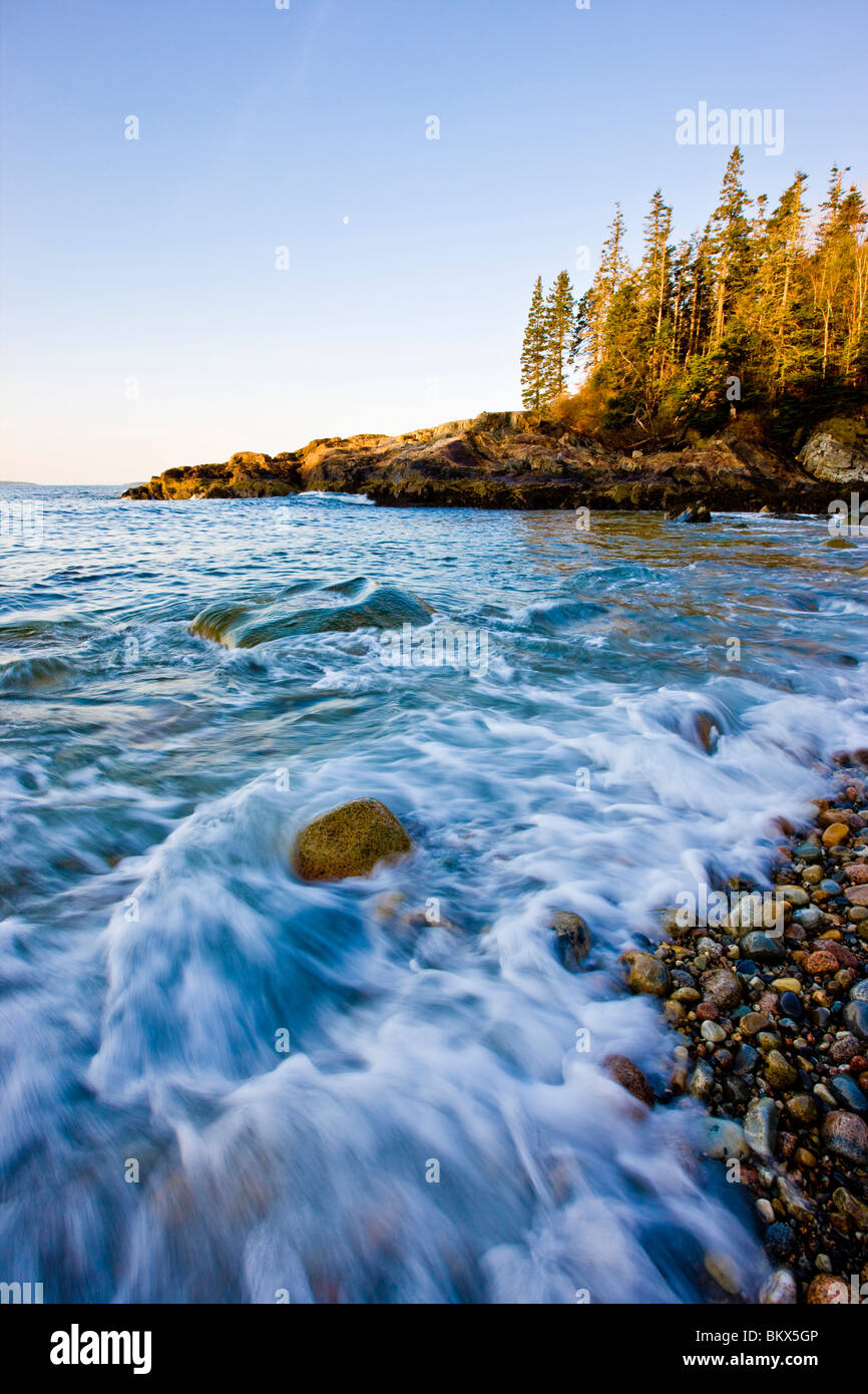 Early morning on Little Hunters Beach in Maine's Acadia National Park ...