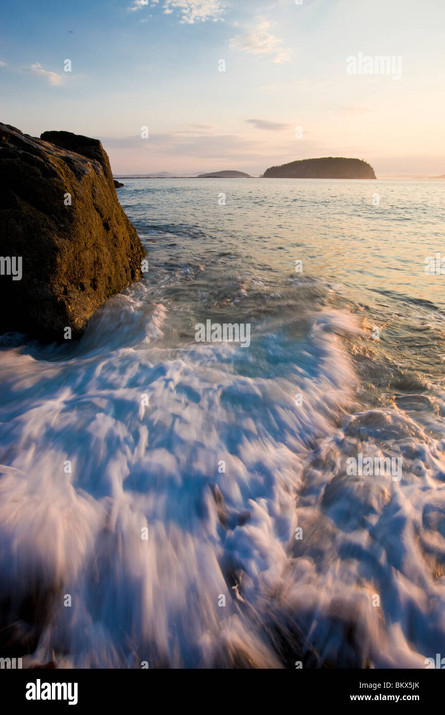 Early morning surf in Frenchman Bay as seen from Dorr Point in Maine's ...