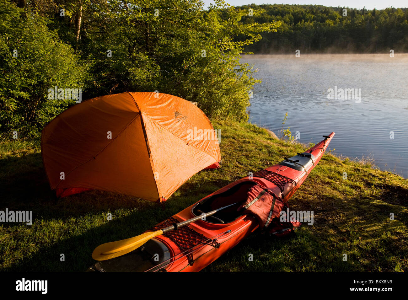 Kayak tent next androscoggin river hi-res stock photography and images ...