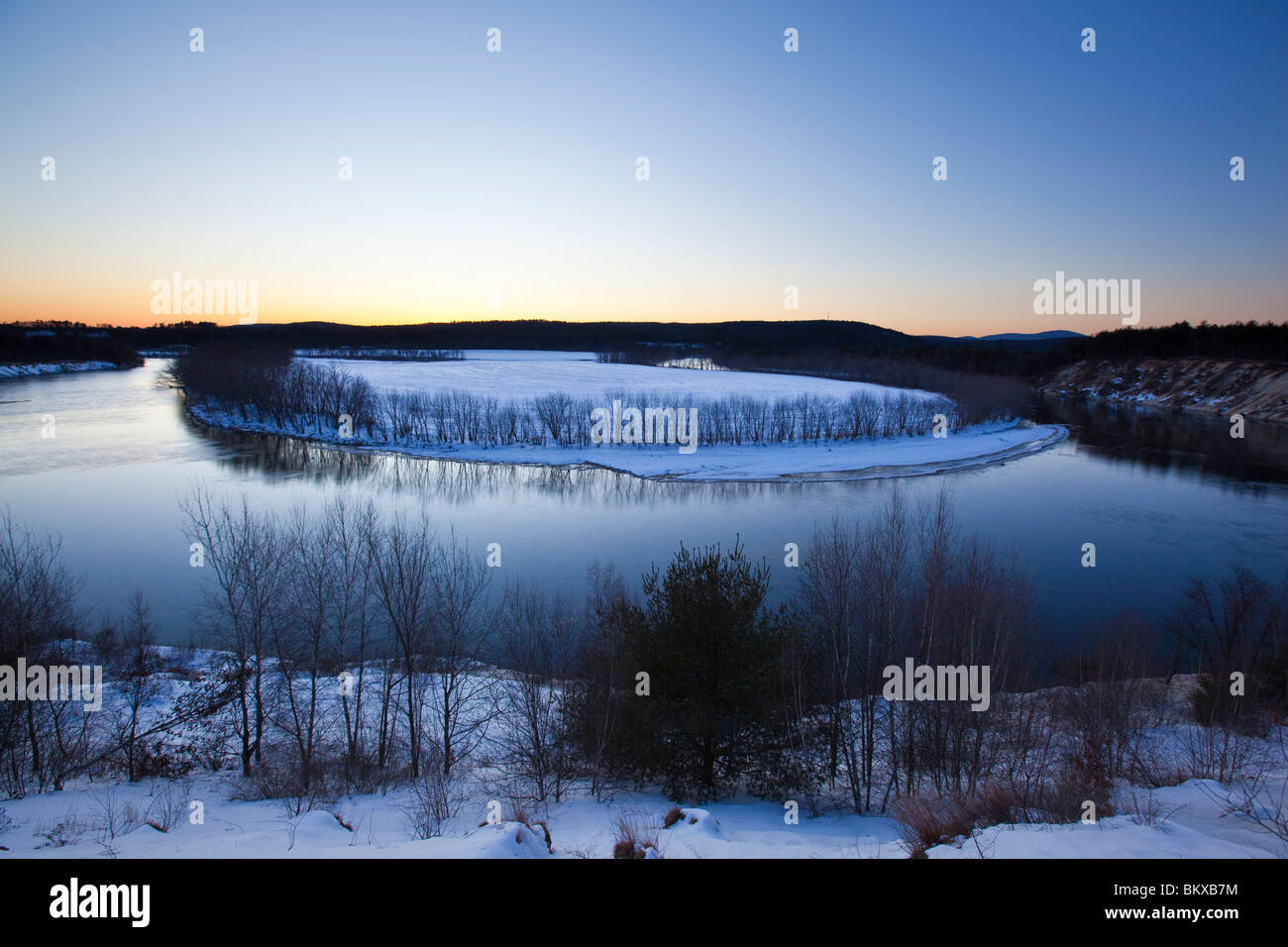 Just after sunset as seen from a bluff overlooking the Merrimack River ...