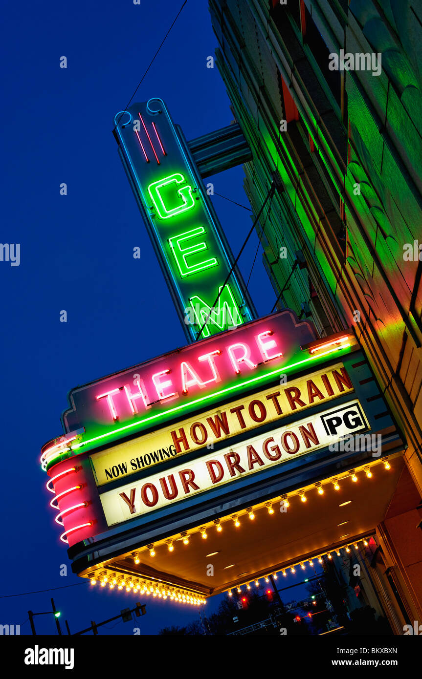 Movie theatre neon sign hi-res stock photography and images - Alamy