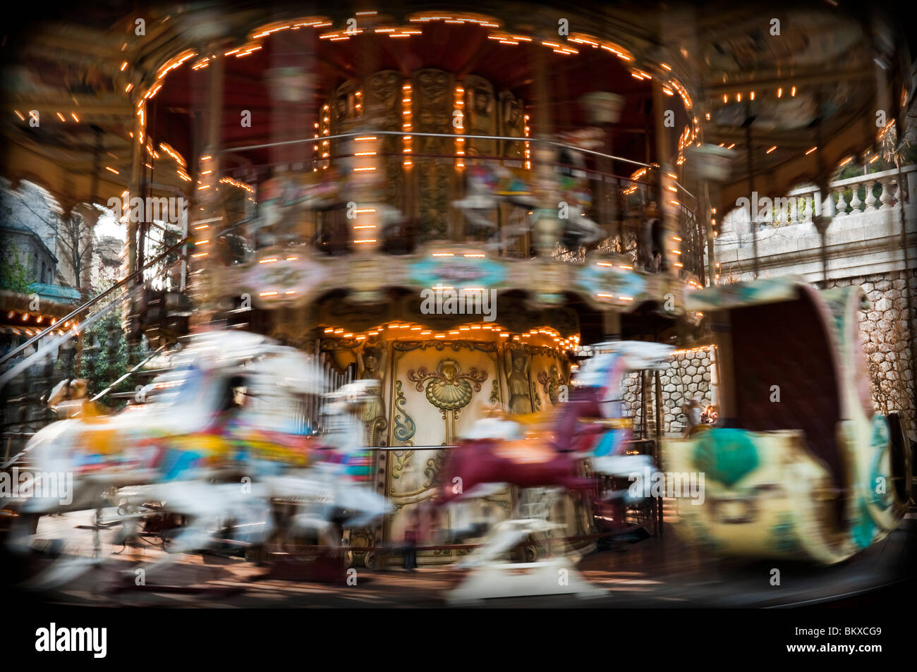 French Carousel in Montmartre, Paris Stock Photo - Alamy