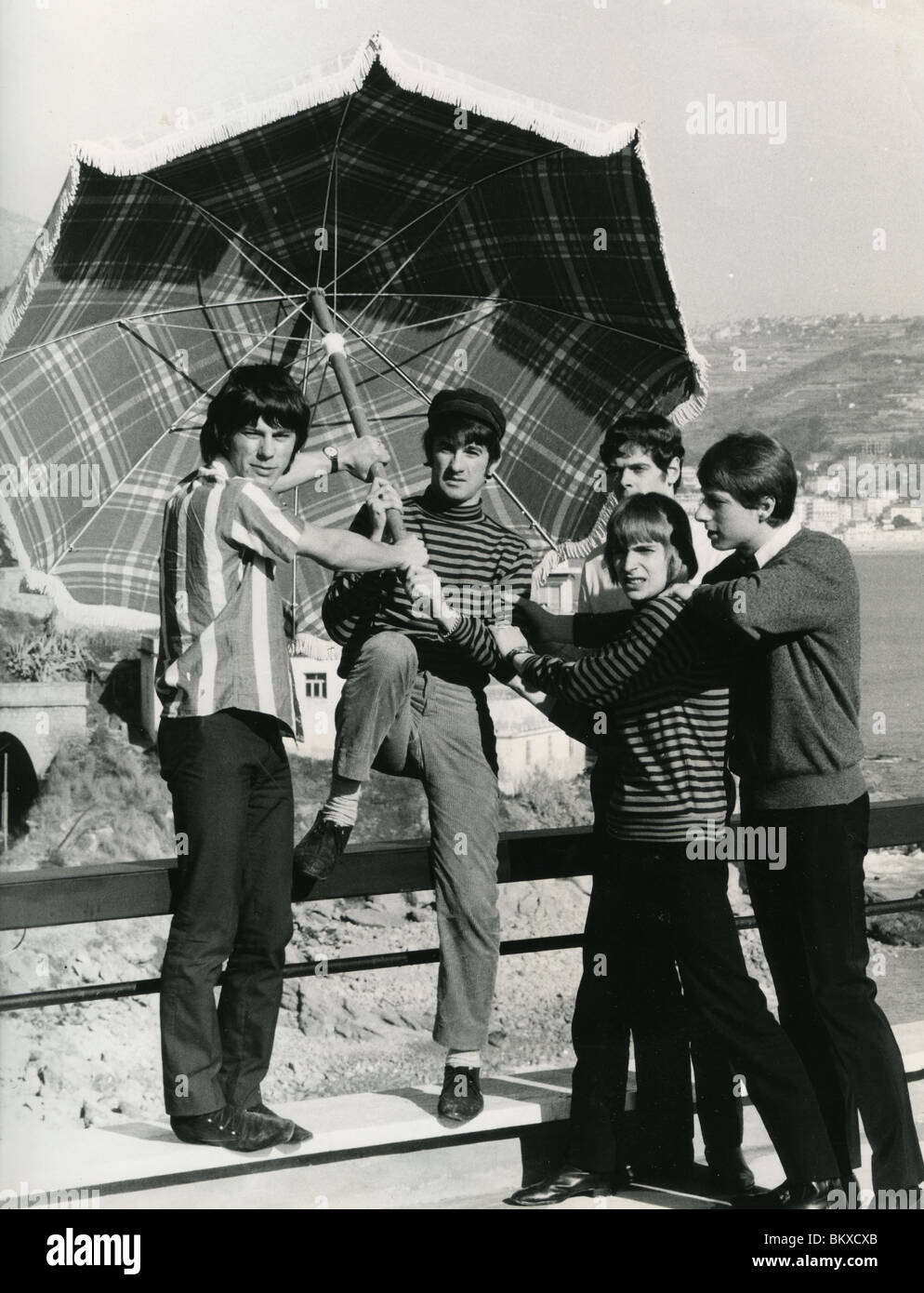 YARDBIRDS in 1966 from left Jeff Beck, Jim McCarty, Paul Smith behind ...