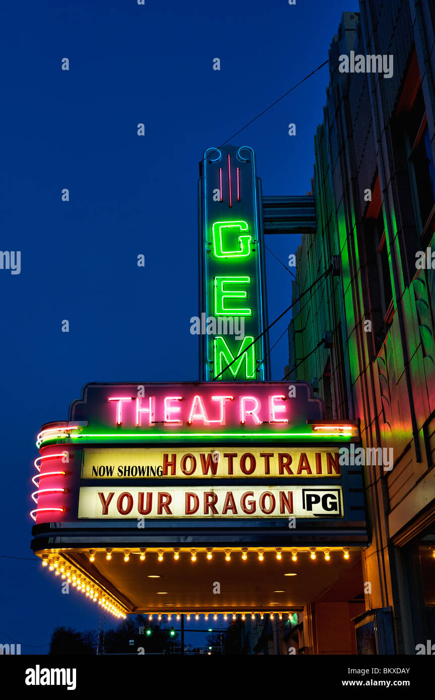 Neon theatre marquee hi-res stock photography and images - Alamy