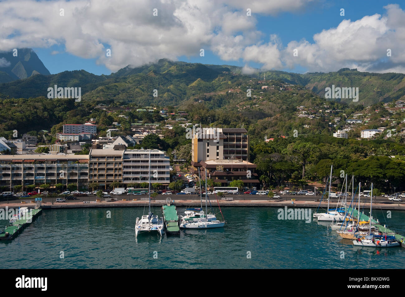 Papeete Waterfront, Tahiti, French Polynesia Stock Photo - Alamy