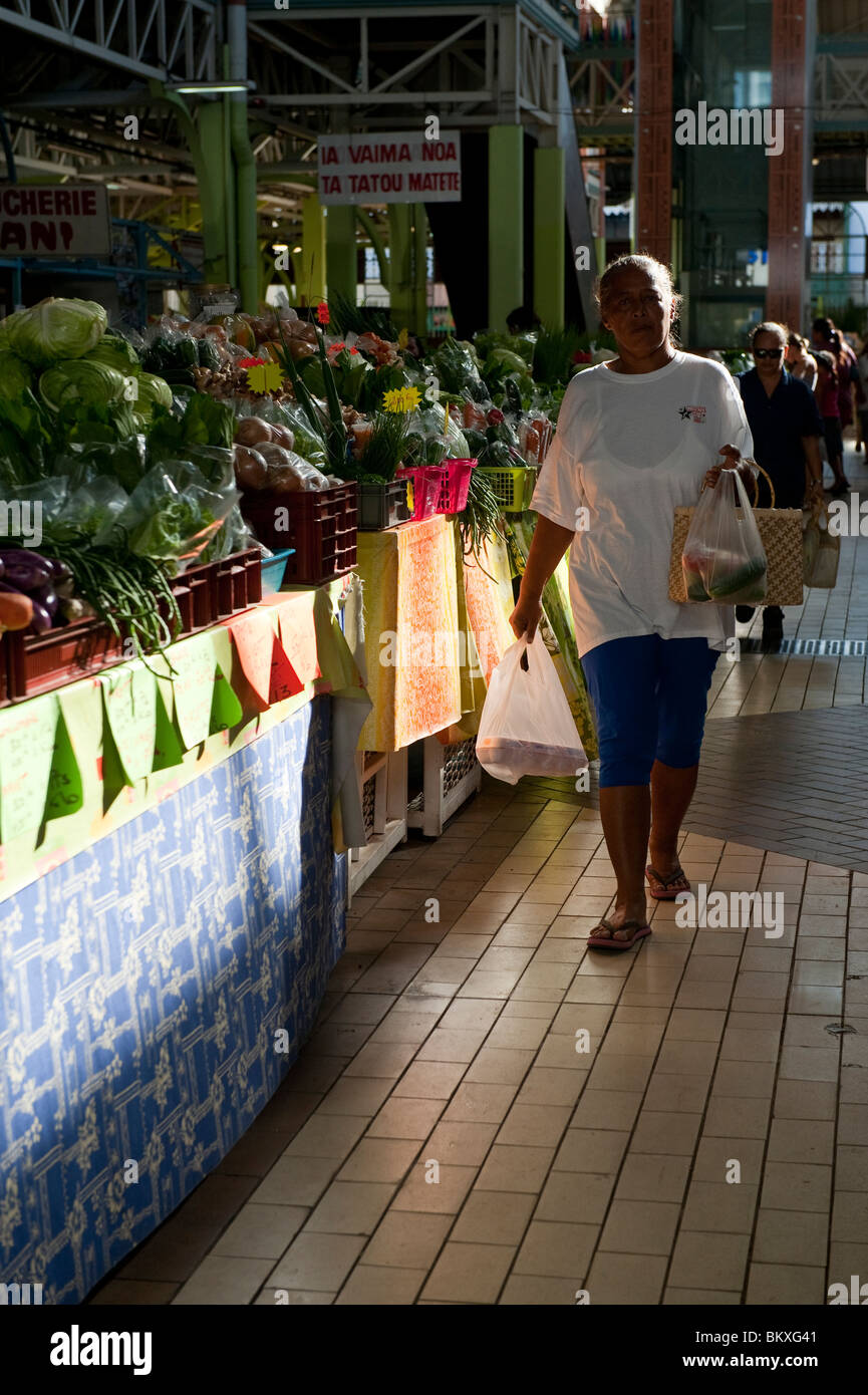 A Lady with Her Grocery Shopping in The Municipal Market in Papeete ...