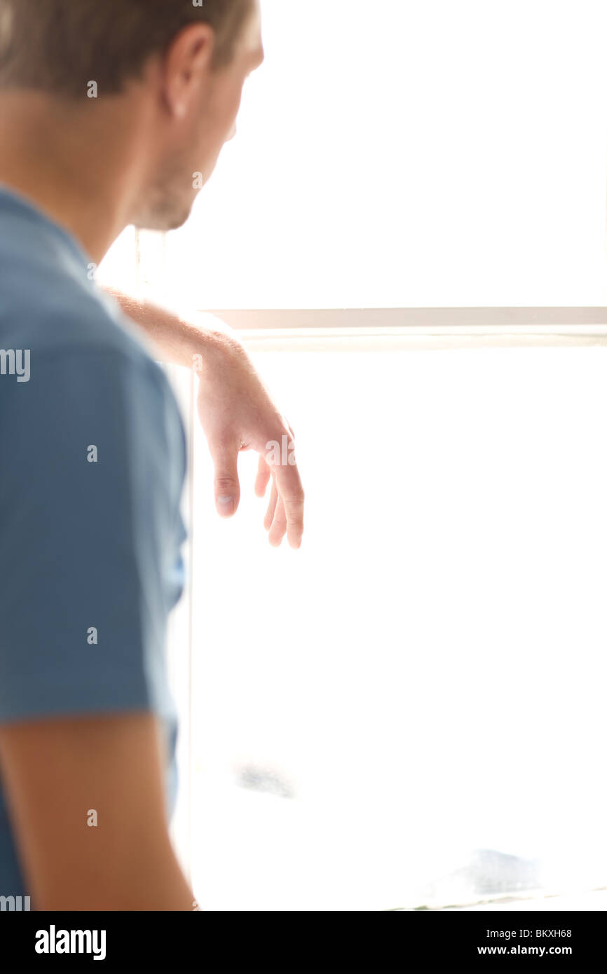 Man Leaning Out Window High Resolution Stock Photography and Images - Alamy