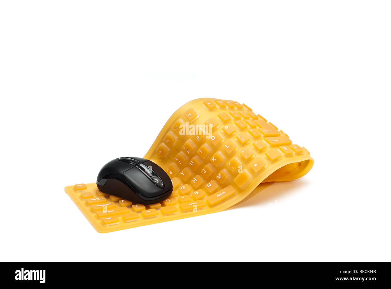 flexible computer keyboard with black mouse Stock Photo - Alamy