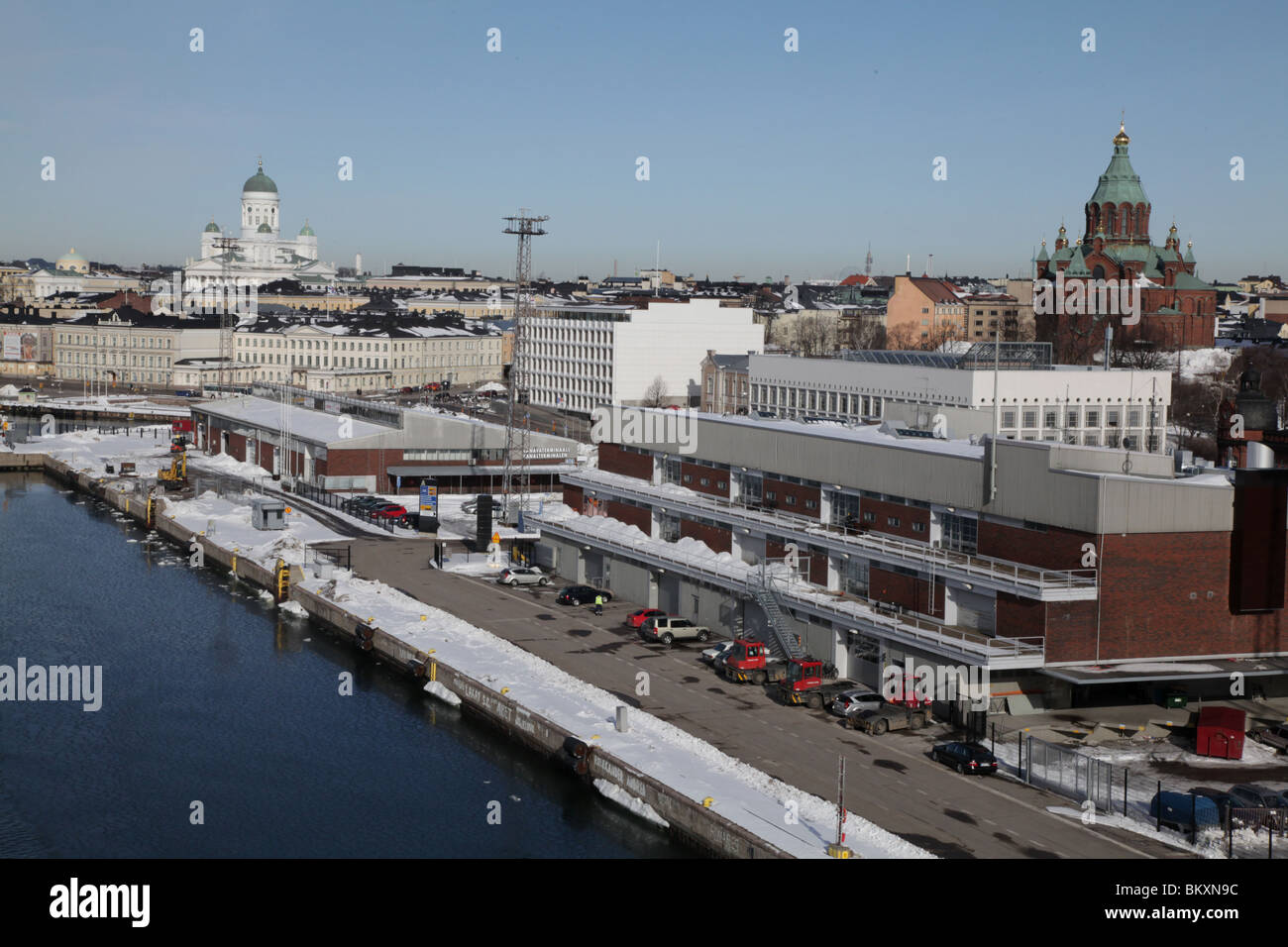 HELSINKI HARBOUR WINTER: Helsinki main harbour Viking Line Terminal ...