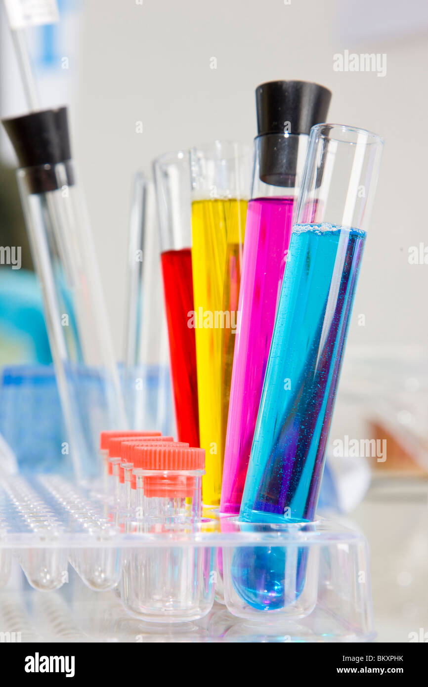 Test Tubes With Pink Solution High Resolution Stock Photography and ...