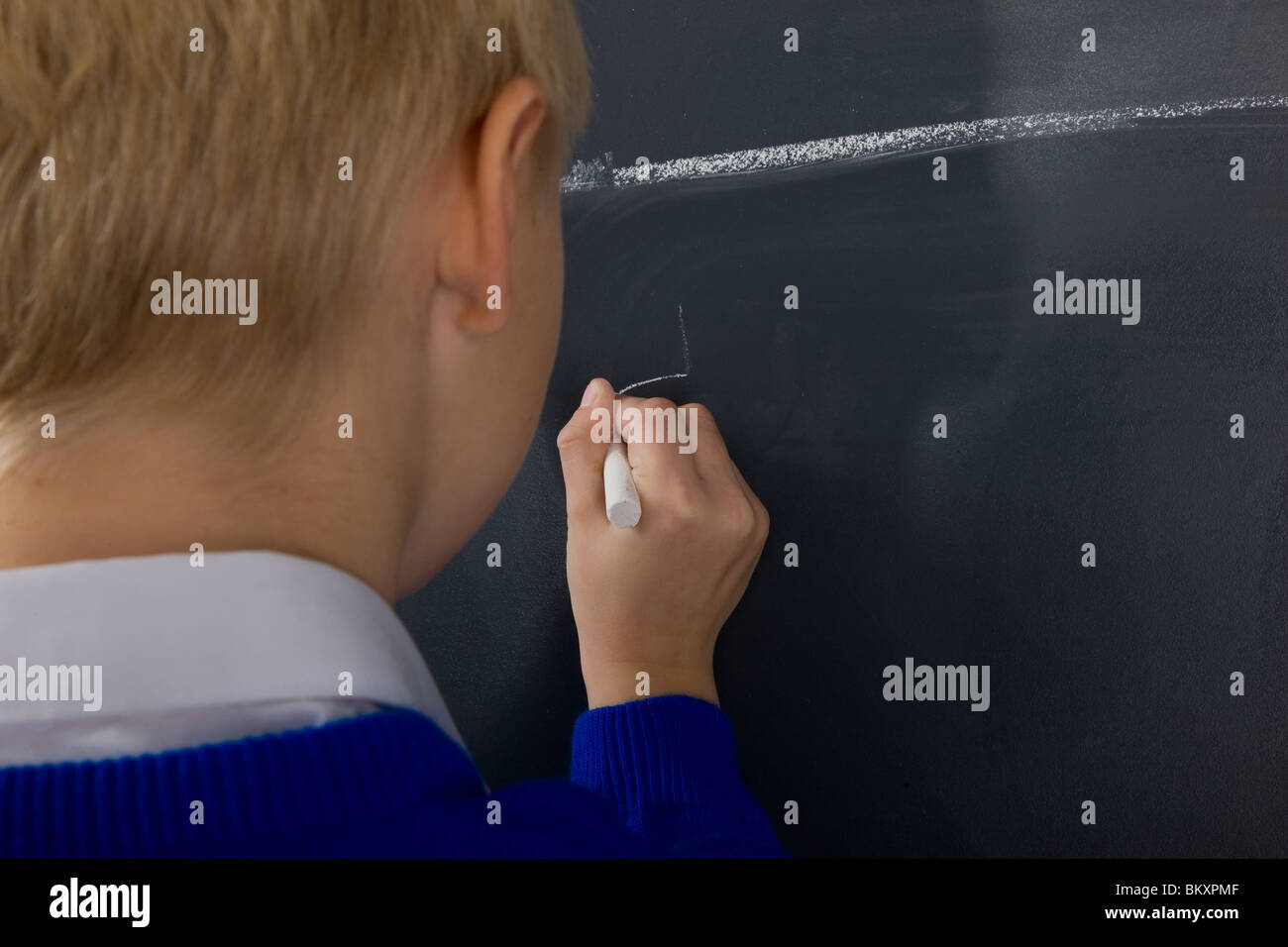 Back view boy student drawing hi-res stock photography and images - Alamy