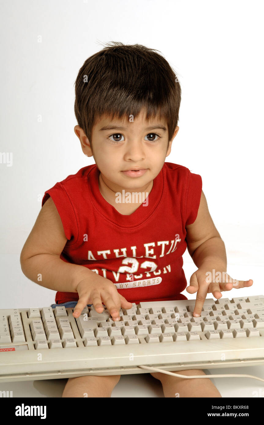 Indian Boy Learning Computer High Resolution Stock Photography and ...