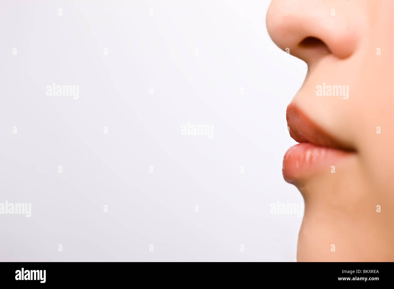 Profile of a woman - extreme close up Stock Photo - Alamy