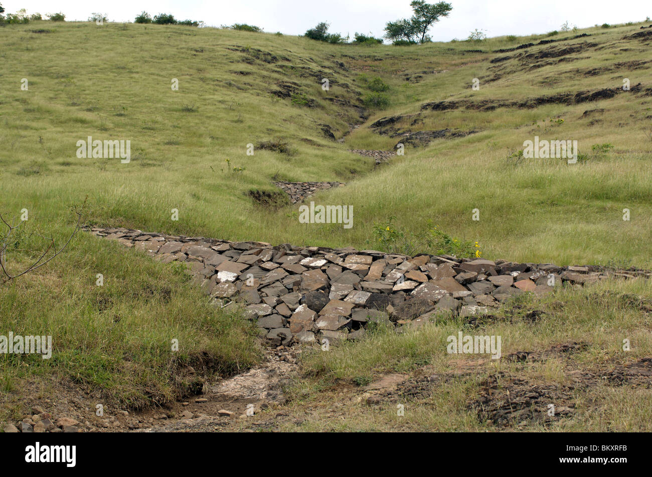 Boulder checks dam at Ralegan Siddhi near Pune ; Maharashtra ; India ...