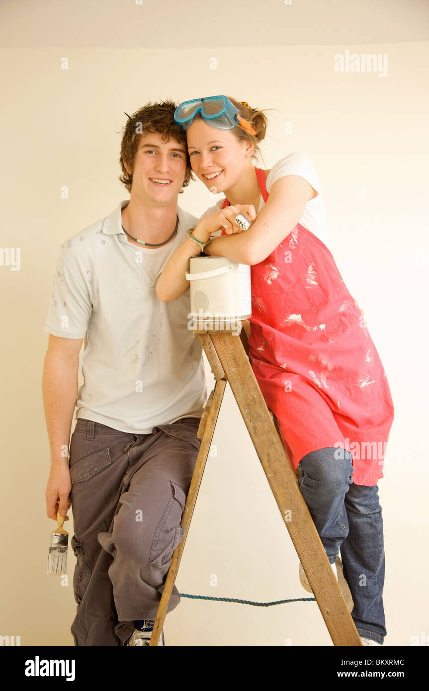 Man on ladder changing hi-res stock photography and images - Alamy