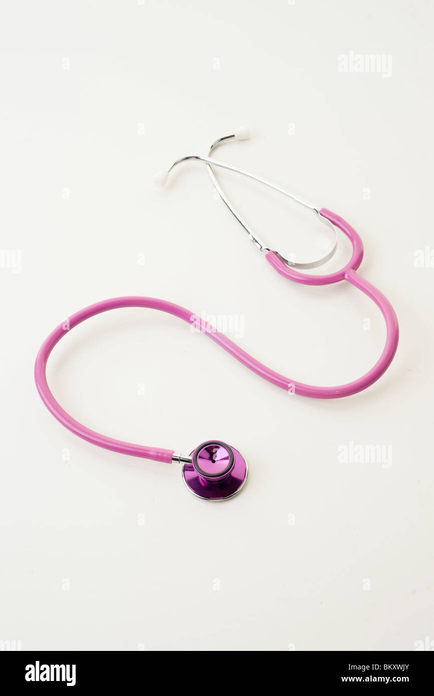 great image of pink stethoscope on white Stock Photo - Alamy