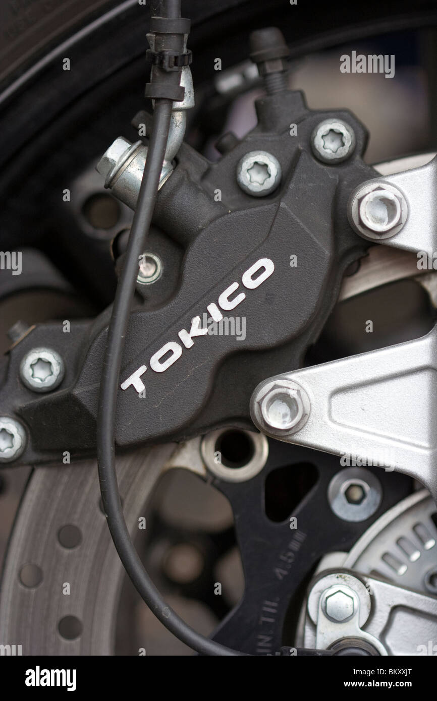 Black brake in-situ for the back wheel of a motor scooter, Itajiet ...