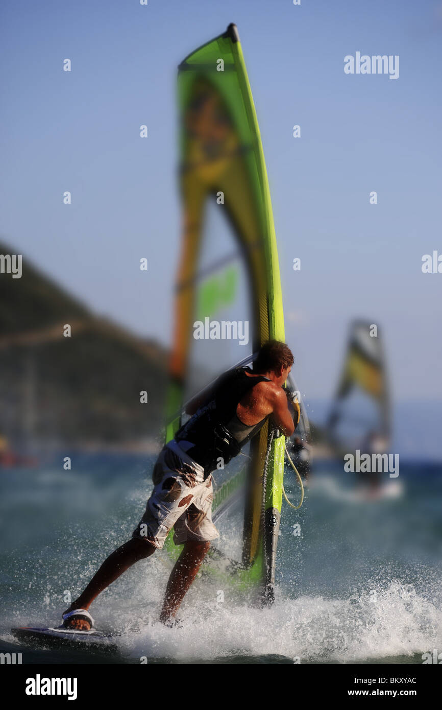 Windsurfer on the sea Stock Photo - Alamy