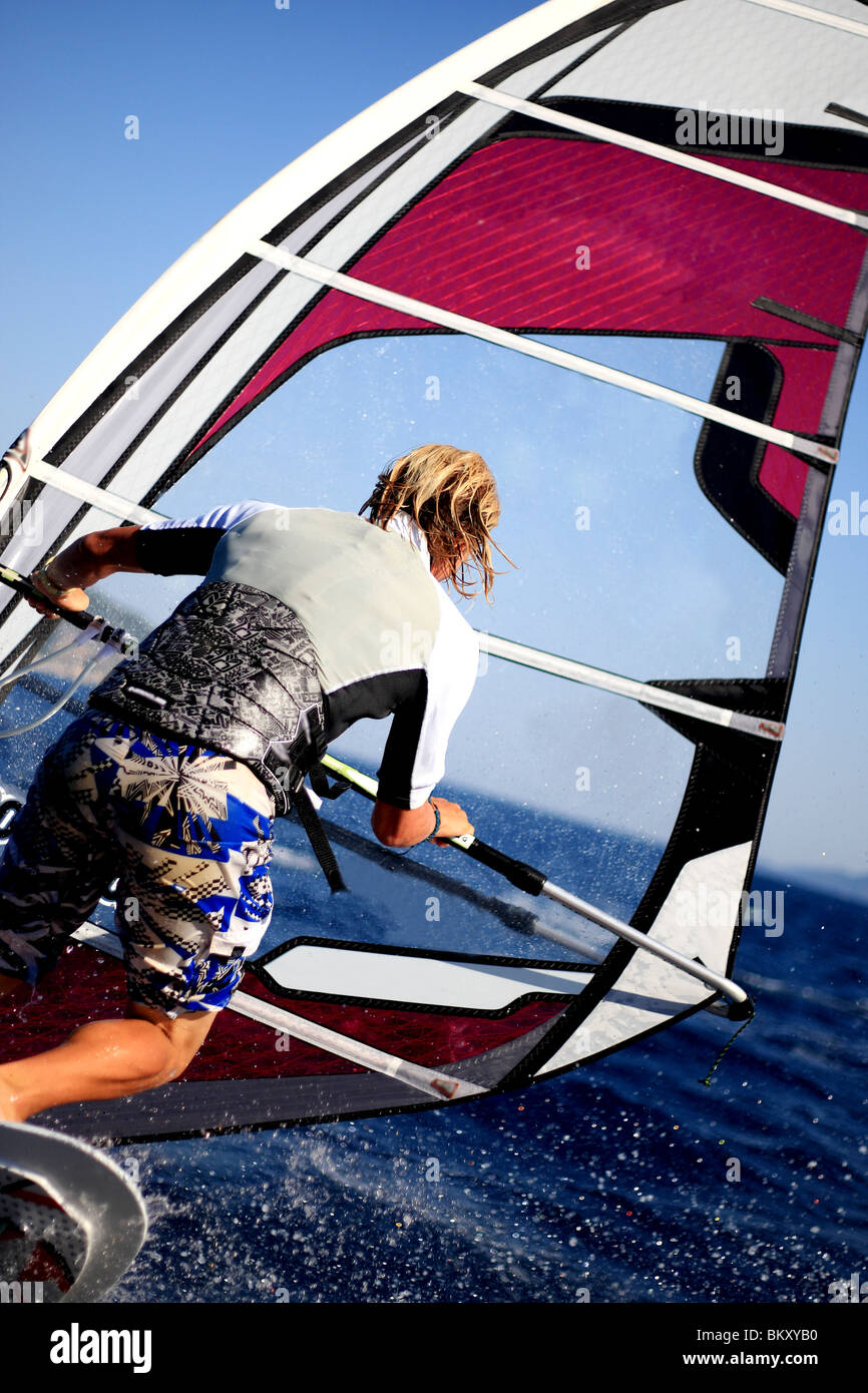Windsurfer on the sea Stock Photo - Alamy
