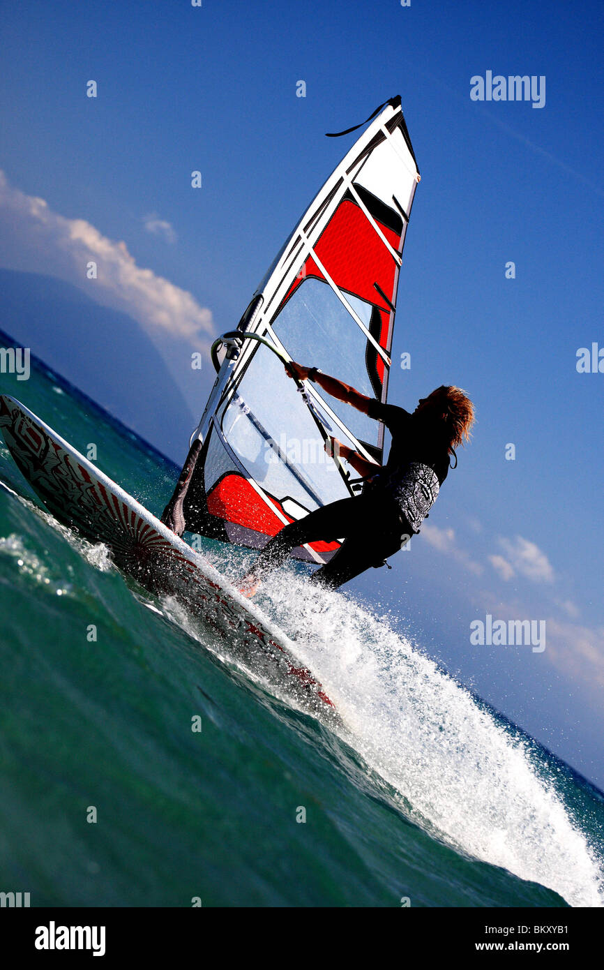 Windsurfer on the sea Stock Photo - Alamy