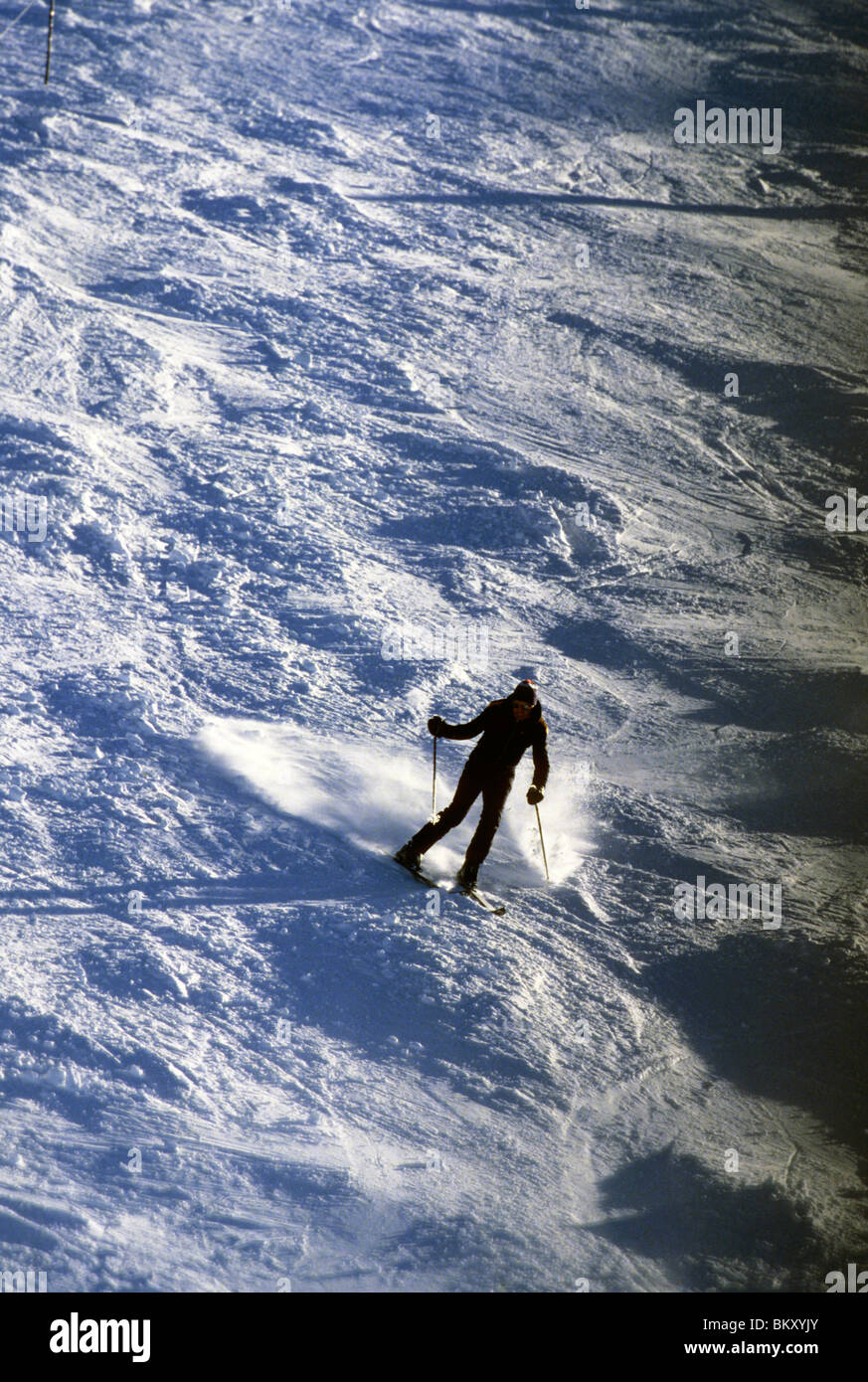 Person skiing down slope Stock Photo - Alamy