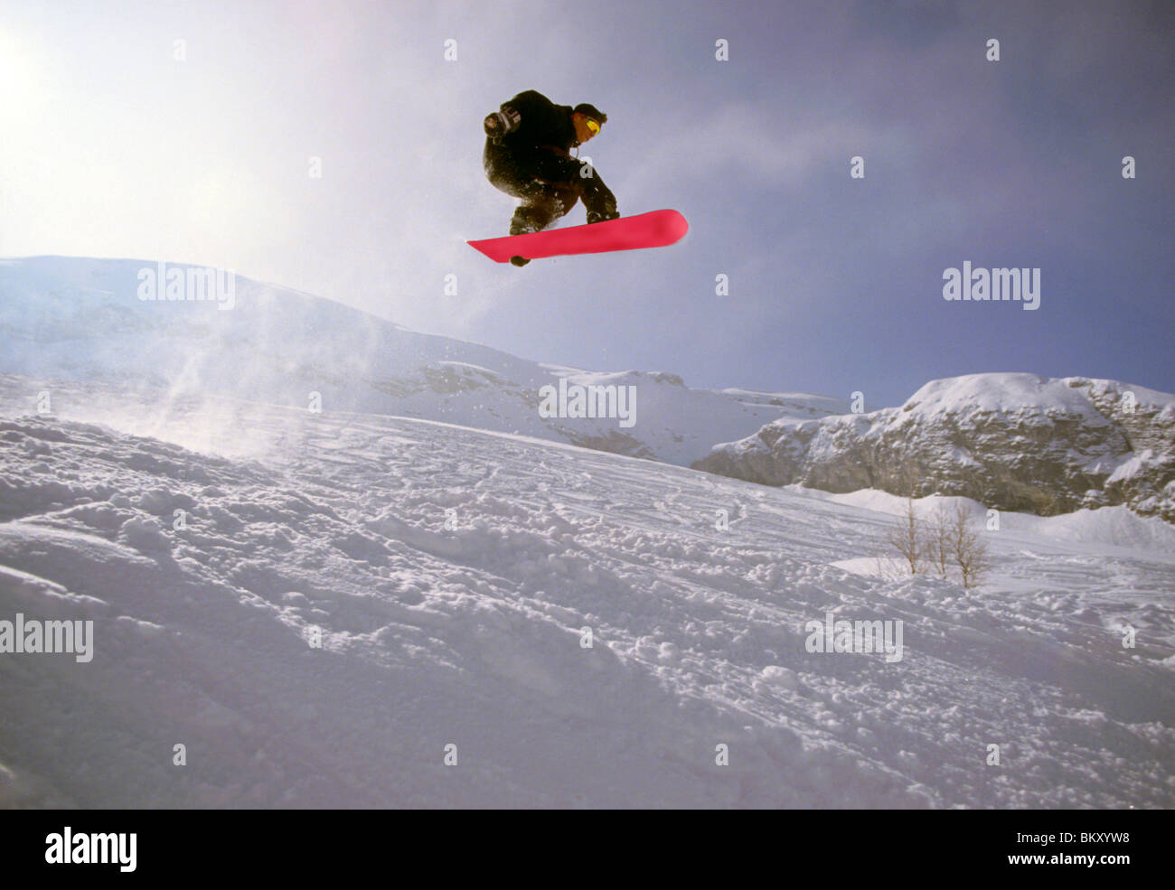 Snowboarder taking air hi-res stock photography and images - Alamy