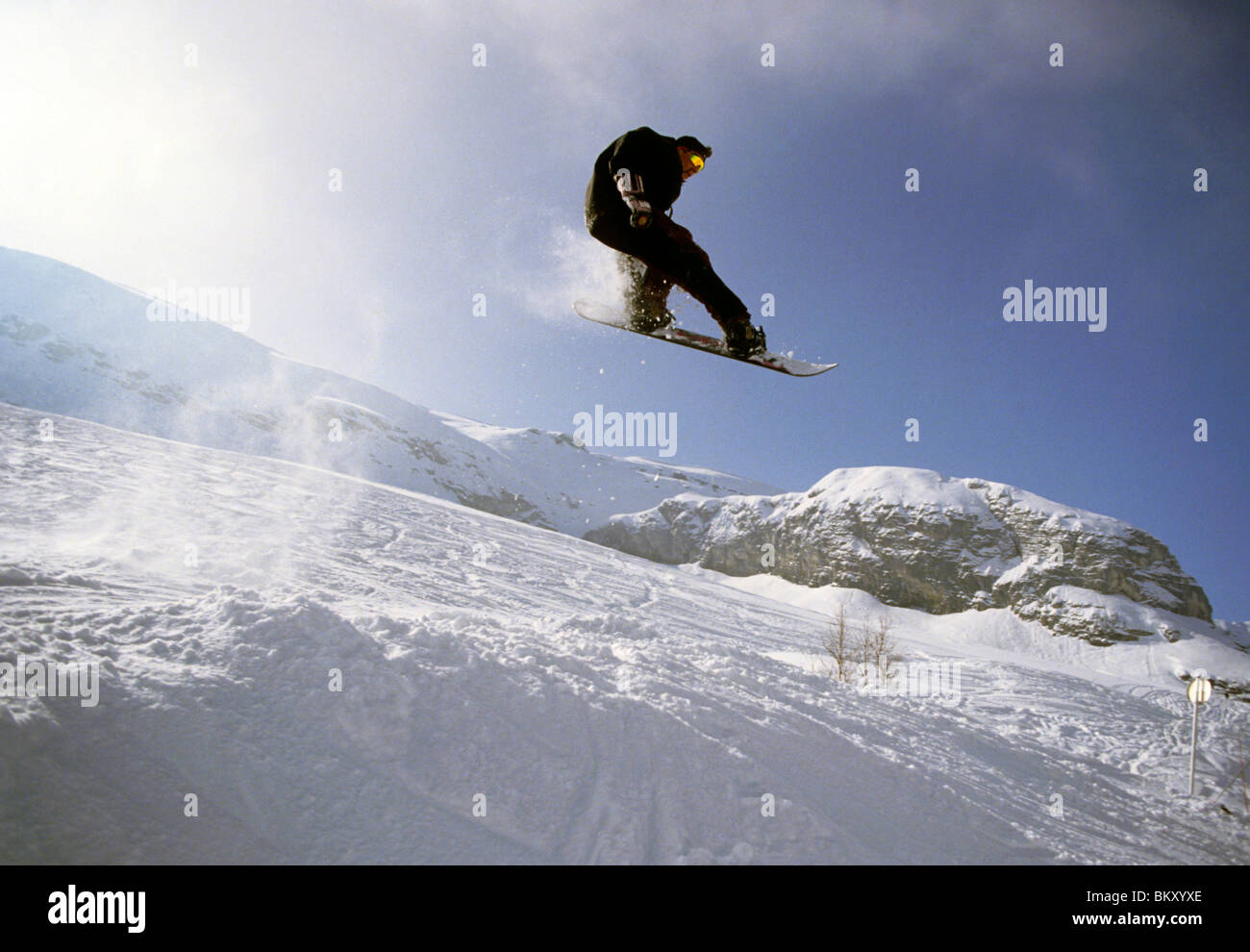 Snowboarder taking air hi-res stock photography and images - Alamy