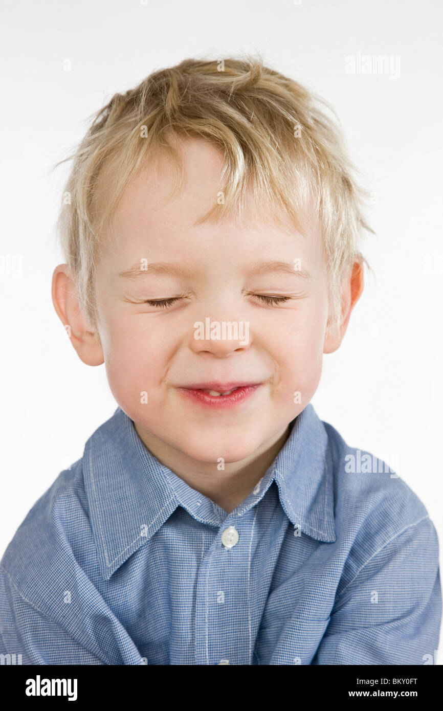small boy smalling Stock Photo - Alamy