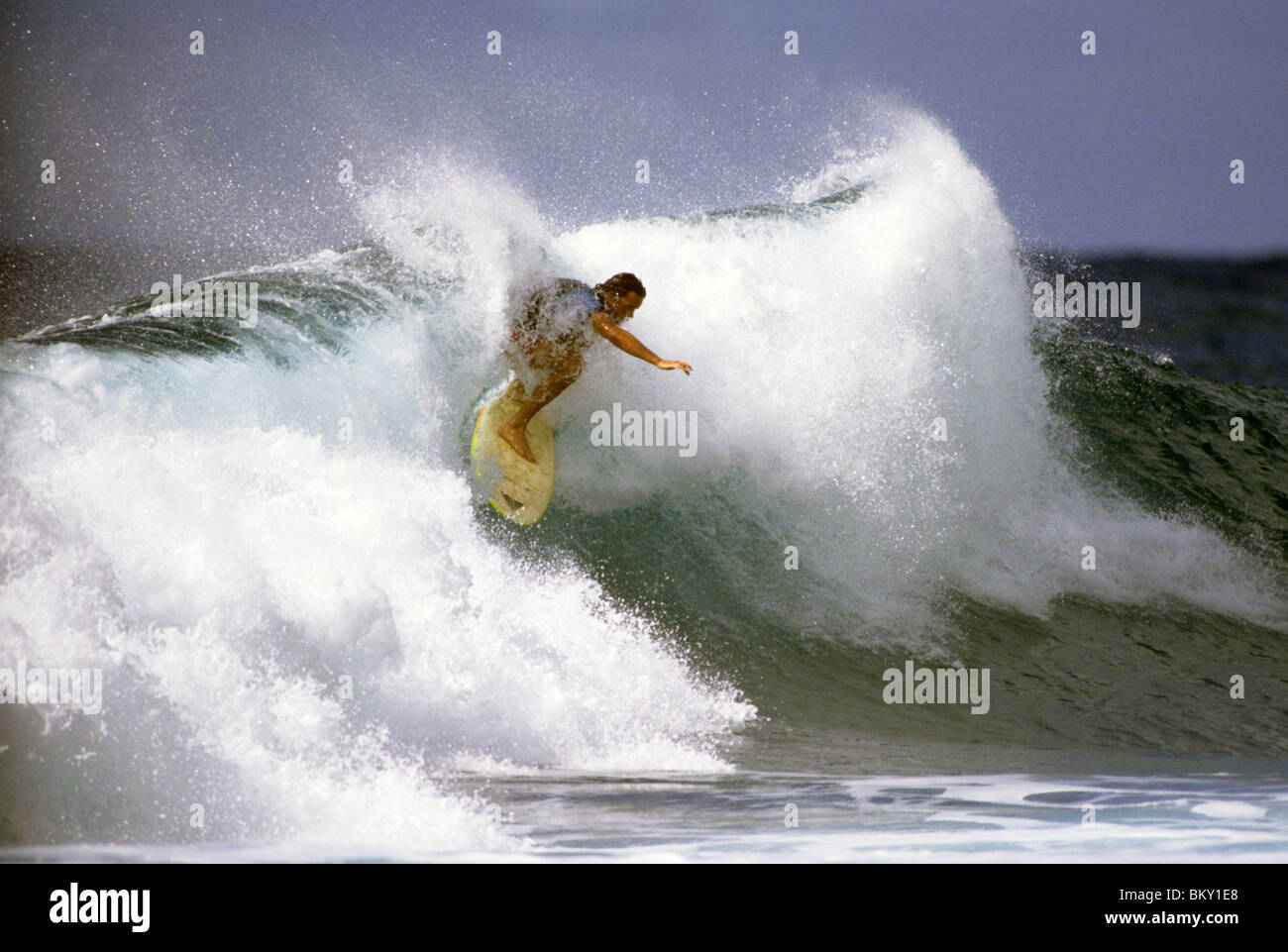 Man surfing big wave Stock Photo - Alamy