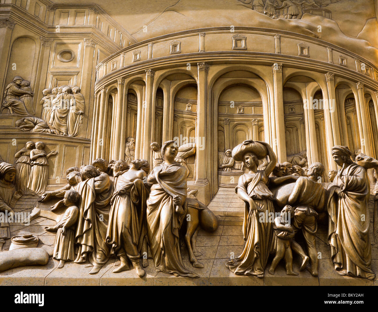 Florence - detail from relief of gate - baptistery Stock Photo - Alamy