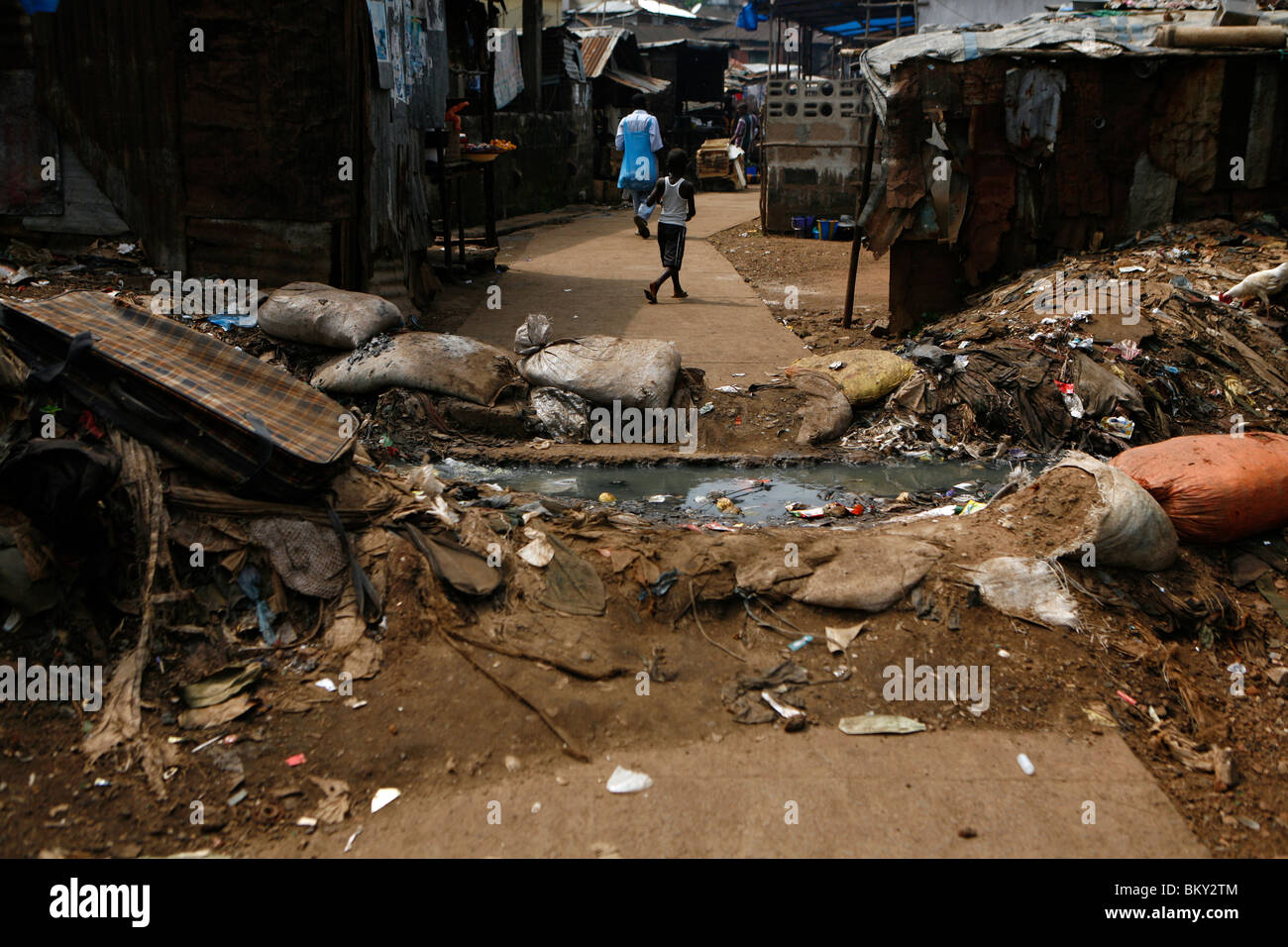 Kroo Bay shanty town, Freetown,Sierra Leone, West Africa Stock Photo ...