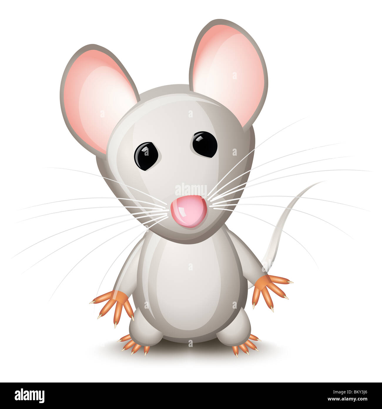 Little gray mouse isolated on white background Stock Photo - Alamy