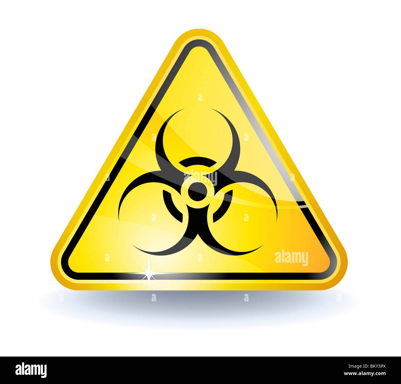 Biohazard sign with glossy yellow surface Stock Photo - Alamy