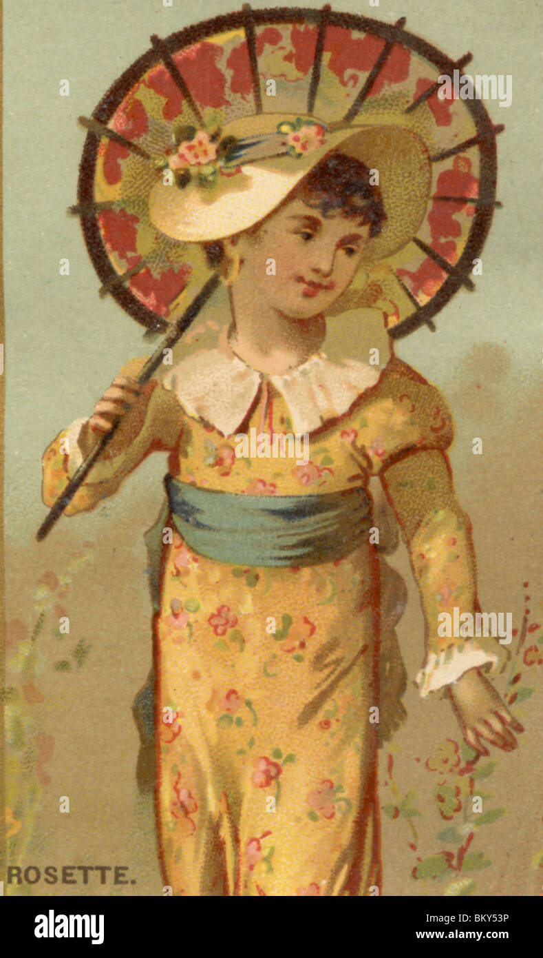 Young Girl Taking Shade under a Decorative Parasol Stock Photo - Alamy