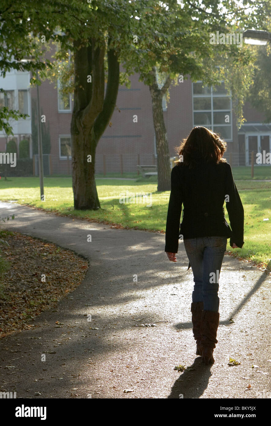 Teen Girl Walking Alone Rear View High Resolution Stock Photography and ...
