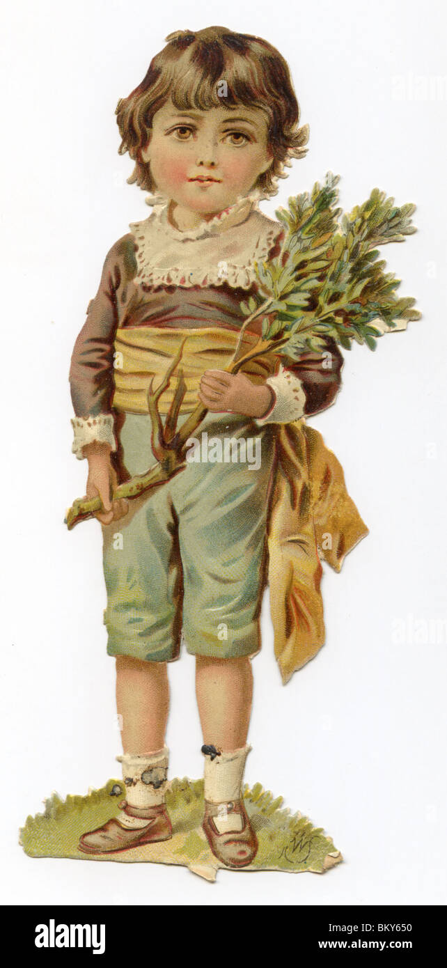 Young Boy Carrying a Tree Branch Stock Photo - Alamy