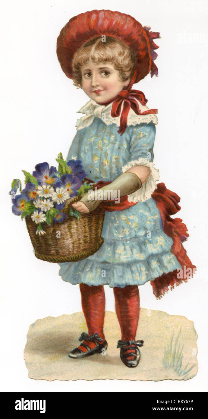 Victorian painting girl flowers hi-res stock photography and images - Alamy