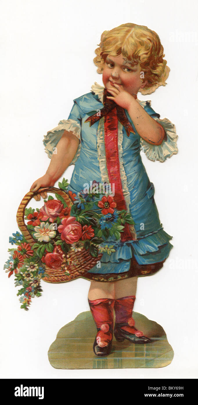 Victorian painting girl flowers hi-res stock photography and images - Alamy