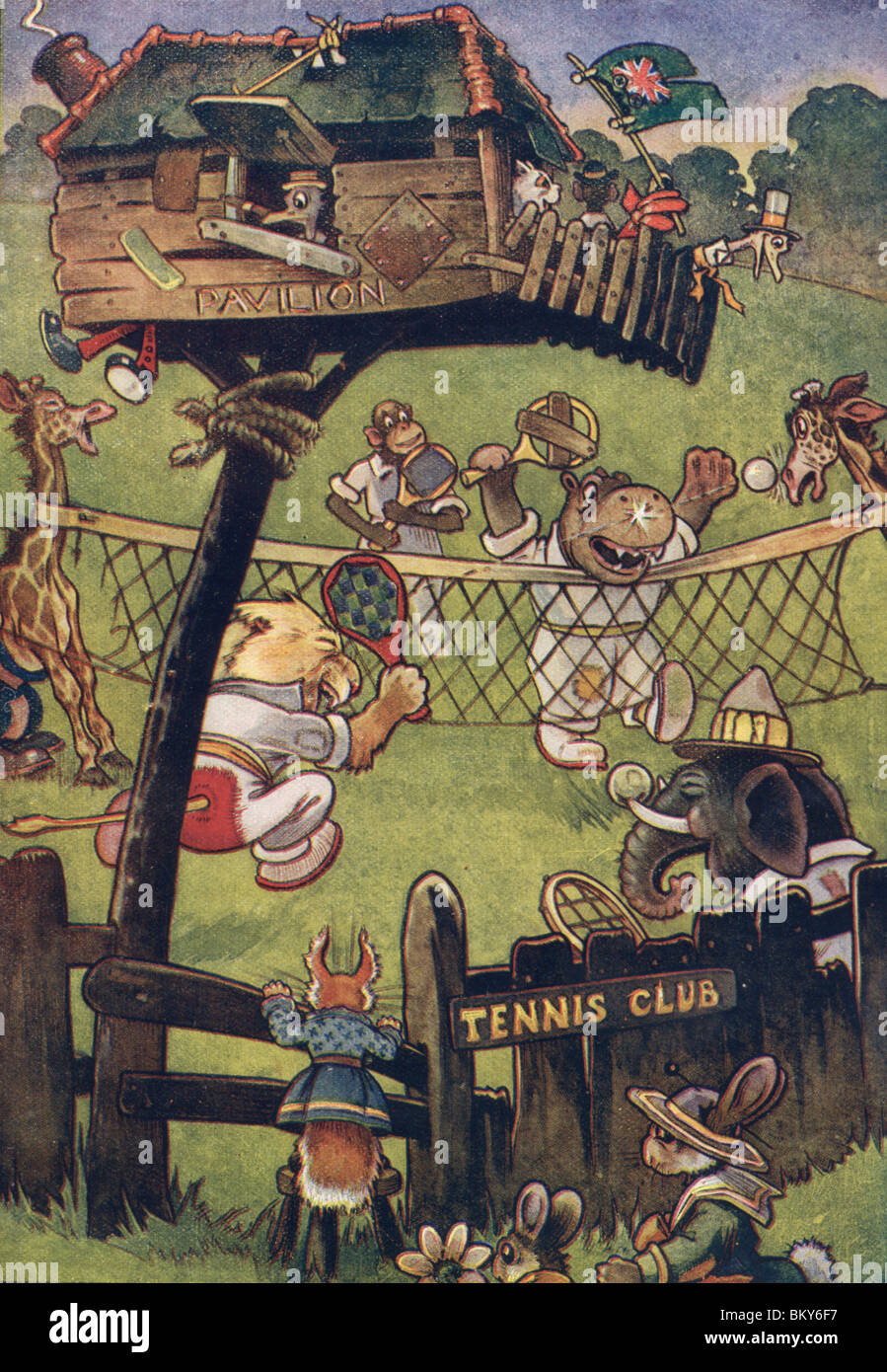 The Animals Playing Tennis Stock Photo - Alamy