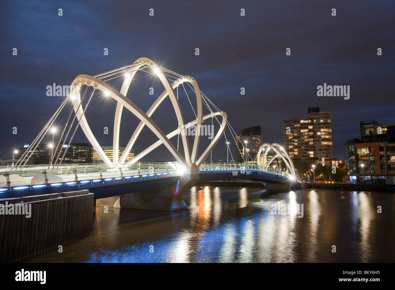 The Seafarers Bridge, a modern footbridge acorss the Yarra River in ...