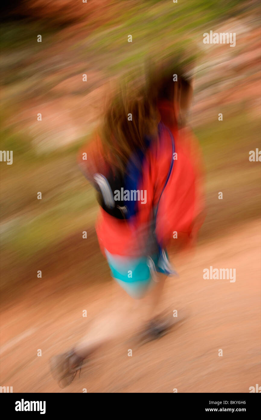 Woman jogging through country hi-res stock photography and images - Alamy