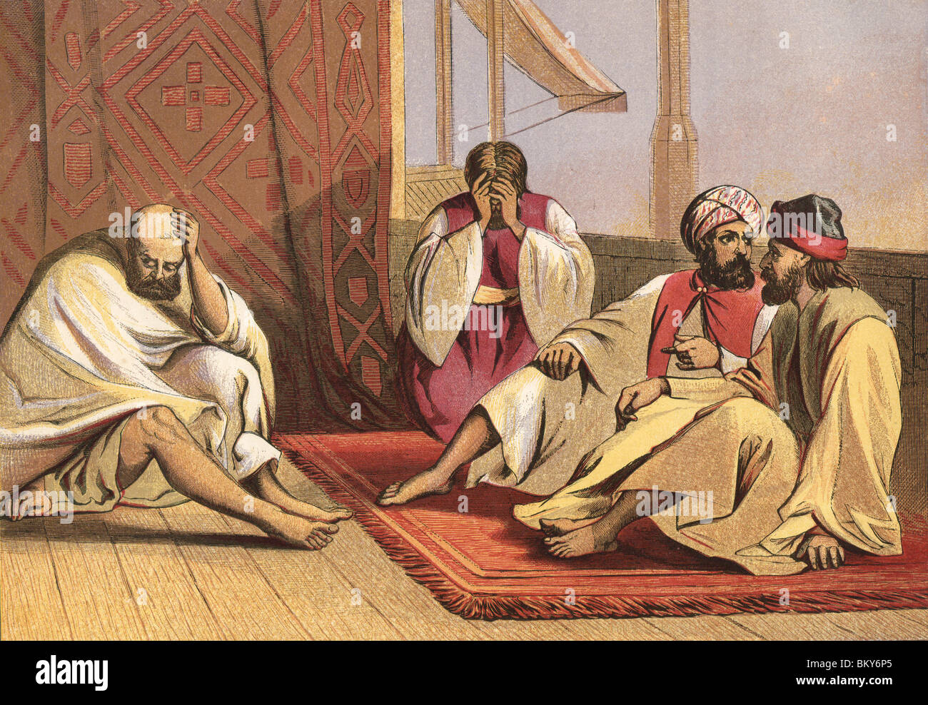 Job and His Three Friends Stock Photo - Alamy